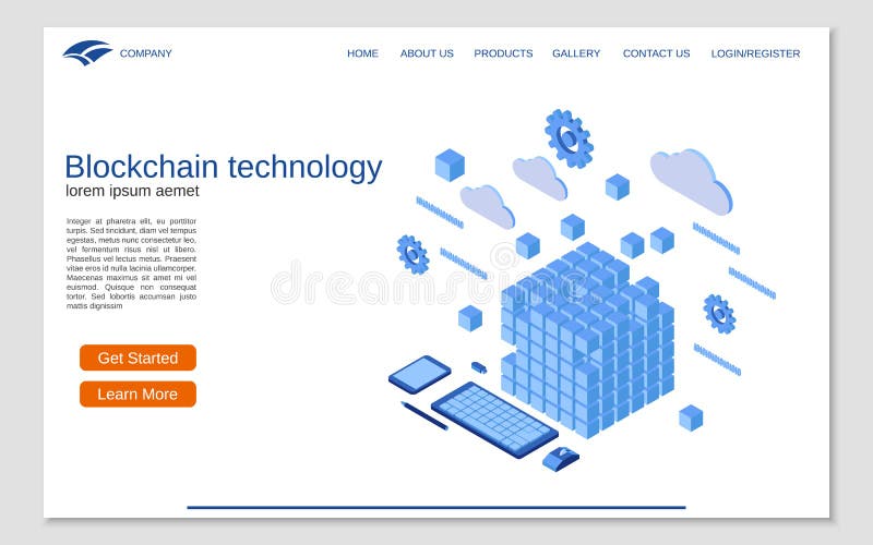 Blockchain Technology Flat 3d Isometric Vector Concept Stock Vector ...