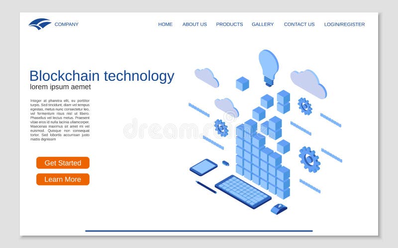 Blockchain Technology Flat 3d Isometric Vector Concept Stock Vector ...