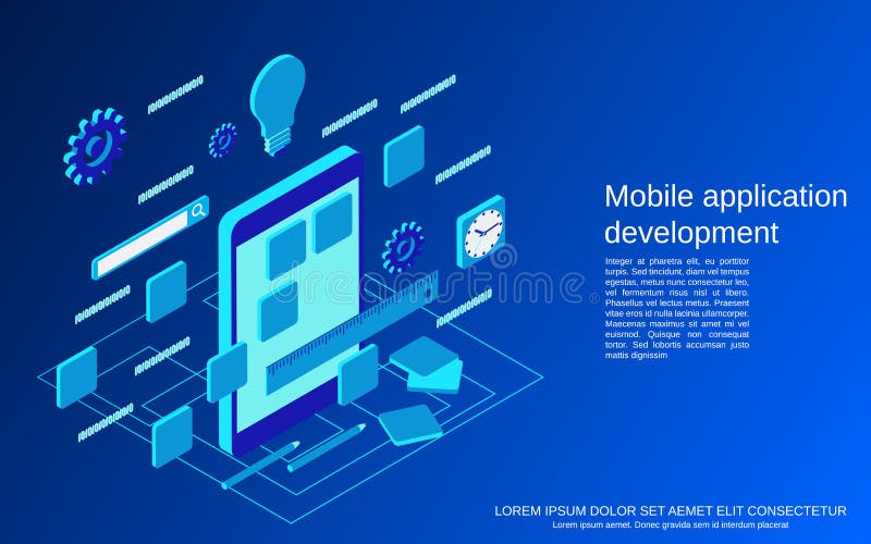 Mobile Application Development Vector Concept Stock Vector - Illustration of portable, flat ...