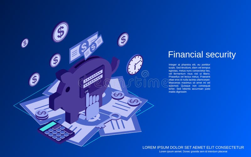 Financial Security, Online Banking, Money Protection Vector Concept ...