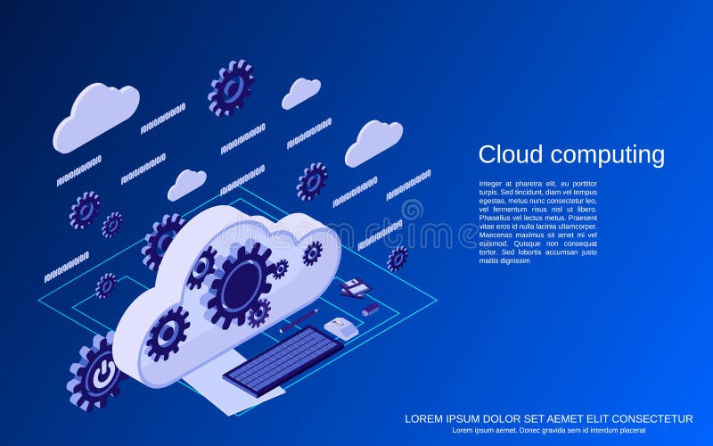Cloud Computing, Network, Data Processing Vector Concept Stock Vector - Illustration of ...
