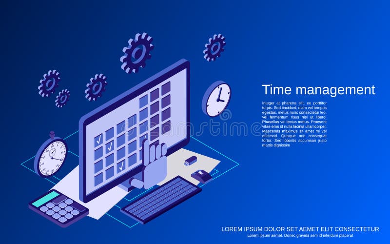 Time Management, Business Planning Vector Concept Stock Vector ...