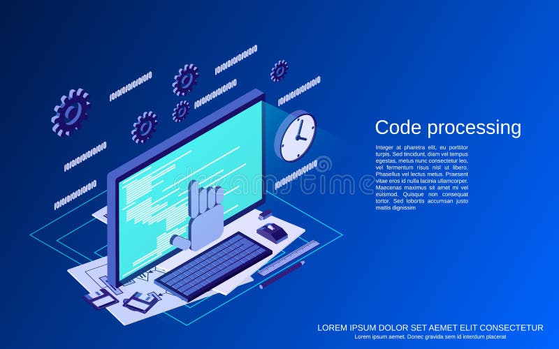 Program Coding Vector Concept Stock Vector - Illustration of computer, modern: 53628287