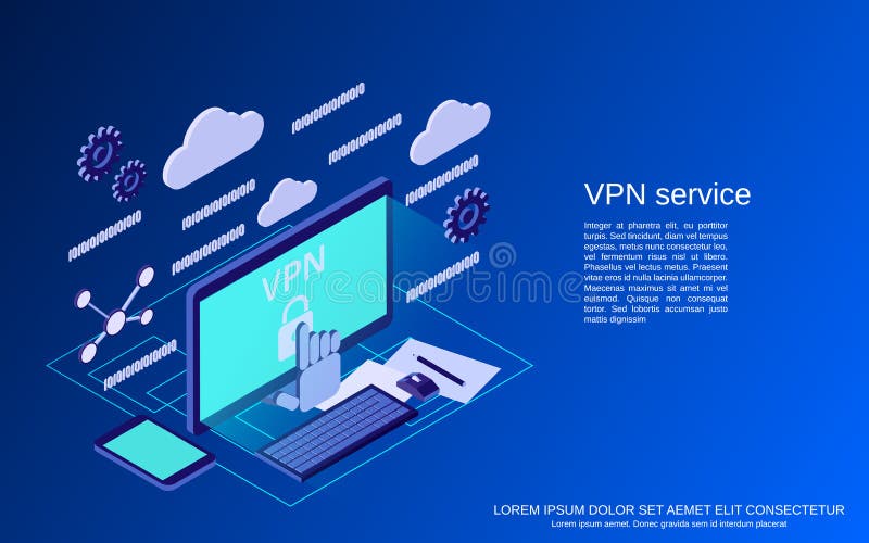 VPN Service Vector Concept Illustration Stock Vector - Illustration of ...