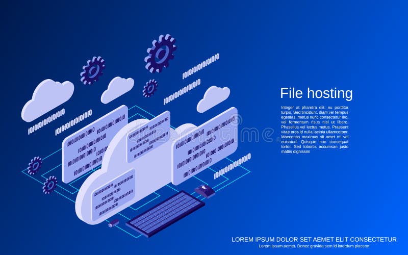 File Hosting Isometric Vector Concept Stock Vector - Illustration of ...