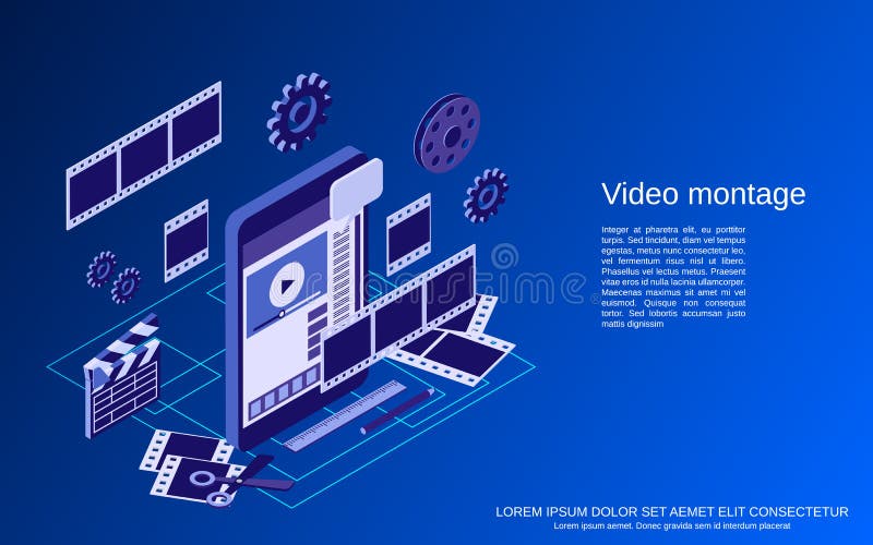 Mobile Video Production, Editing, Montage Vector Concept Stock Vector ...