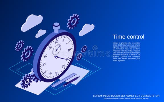Time Control Flat Isometric Vector Concept Stock Vector - Illustration ...