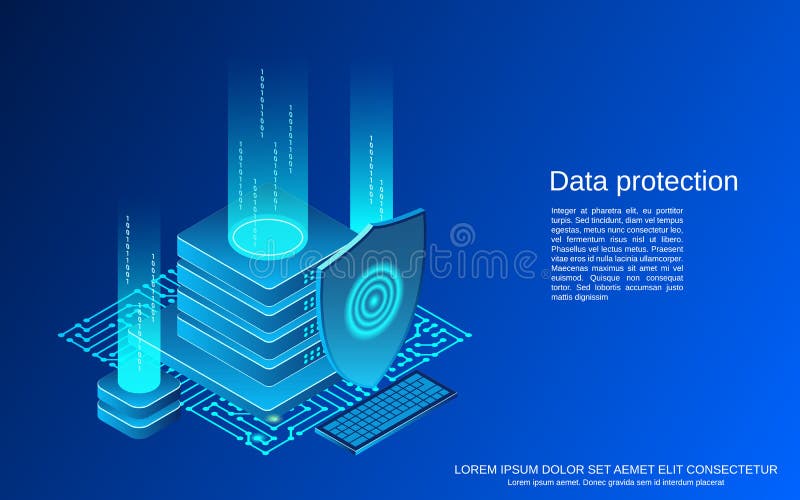 Data Protection, Information Security Isometric Vector Concept Stock ...