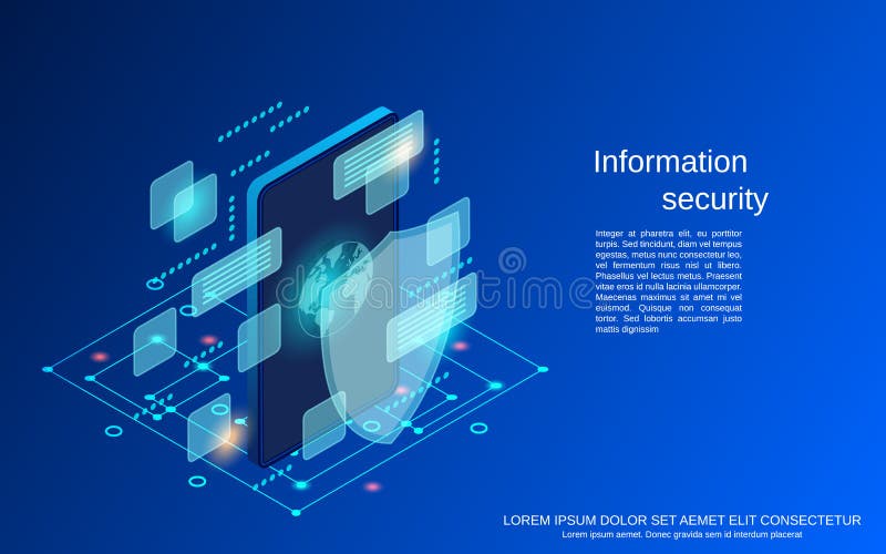 Data Protection, Information Security Isometric Vector Concept Stock ...