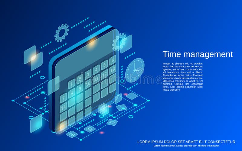 Time Management, Business Planning Isometric Vector Concept Stock ...