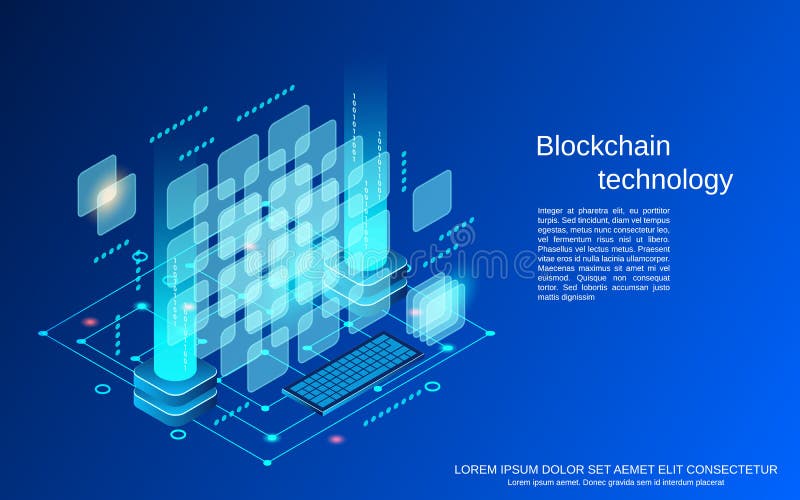 Blockchain Technology Isometric Vector Concept Stock Vector ...