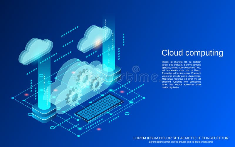 Cloud Computing, Network, Data Processing Vector Concept Stock Vector ...