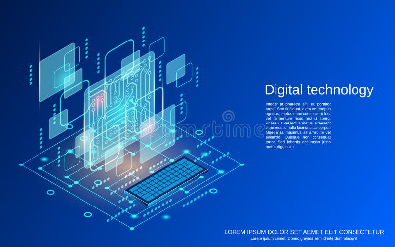Digital Technology Isometric Vector Concept Stock Vector - Illustration ...