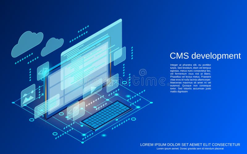 CMS Development Flat 3d Isometric Vector Concept Stock Vector ...