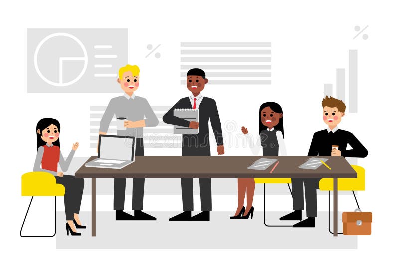 Group of People, Business People and Business Women Working in Office ...