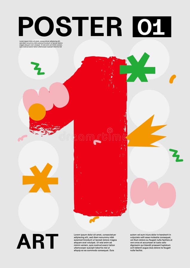 Figure 1. Poster Layout Design. Numbers. Cute Font. Template Poster ...