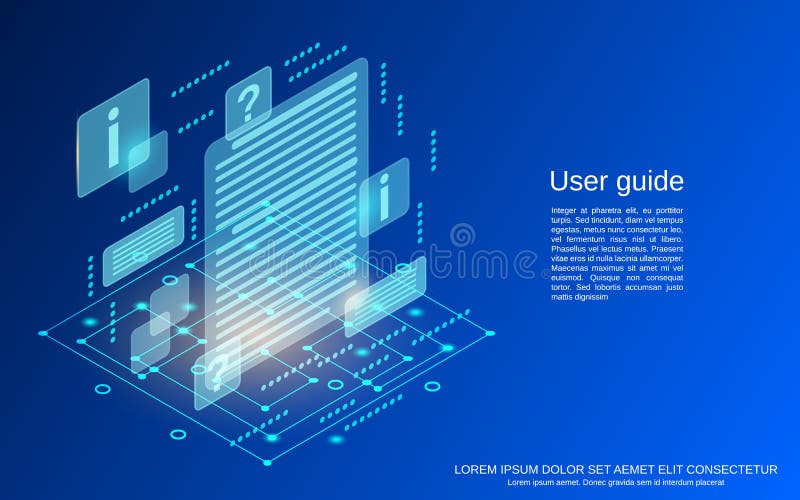 User Guide Isometric Style Vector Concept Stock Vector - Illustration ...