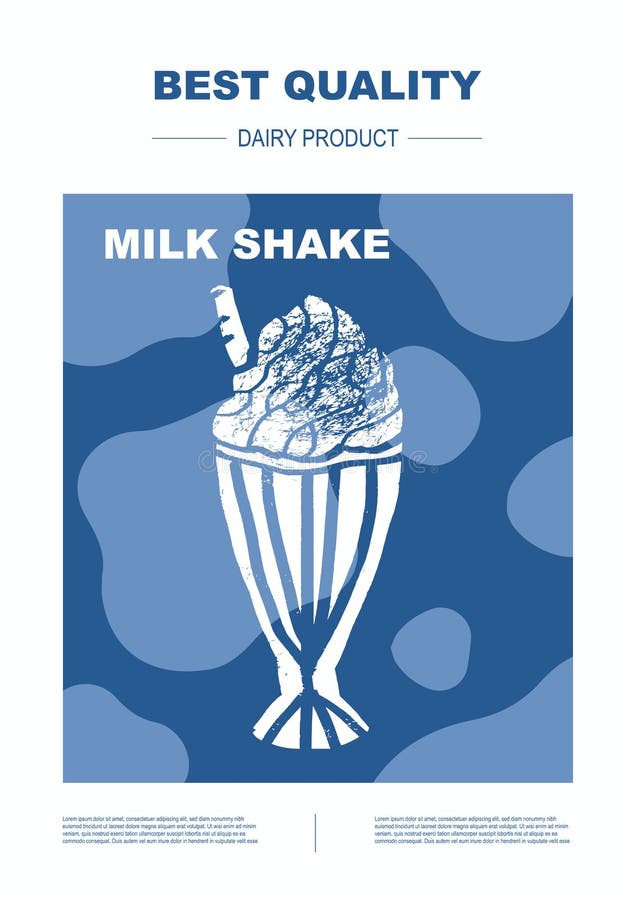 Milkshake. Dairy Milk Product. Banners with Cow Pattern Stock Vector ...