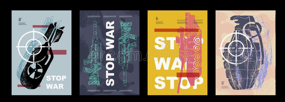 Military Gun, Tank, Grenade, Bomb, Projectile Set of Vector Posters ...