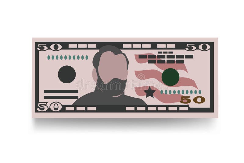 US Money Set Bundle Banknotes. Paper Money 50 USD Stock Vector ...