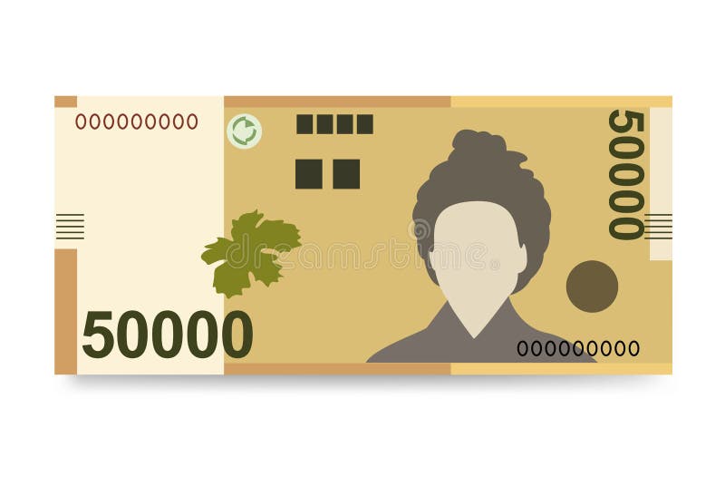 South Korea Money Set Bundle Banknotes Stock Vector - Illustration of ...