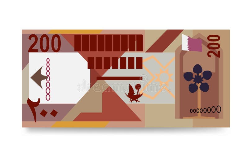 Qatar Money Set Bundle Banknotes. Stock Vector - Illustration of ...