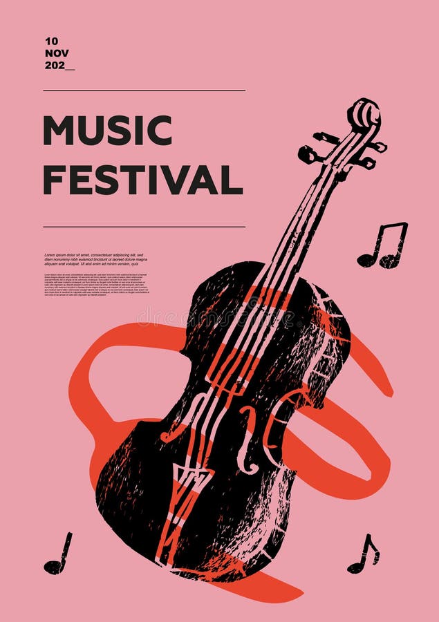 Violin, Fiddle, Alto, Viola, Folk. Music Festival Poster. Stock Vector ...