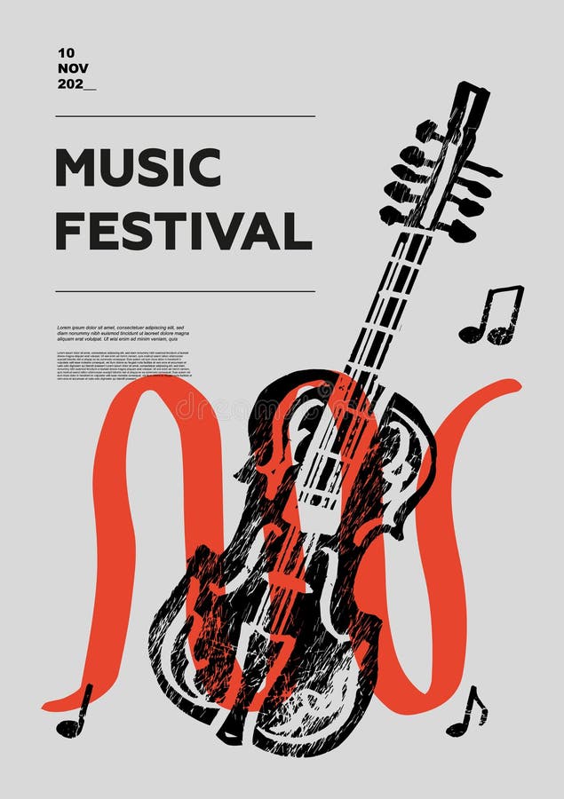 Hardanger Fiddle, Hardingfele, Folk. Music Festival Poster. Stock ...