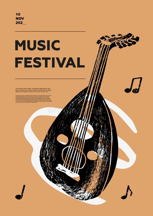 Oud, Folk. Music Festival Poster. String Musical Instruments. Stock ...
