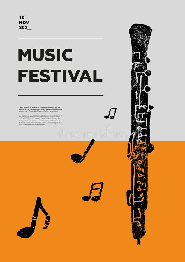 Oboe, Hautboy. Music Festival Poster. Stock Vector - Illustration of ...