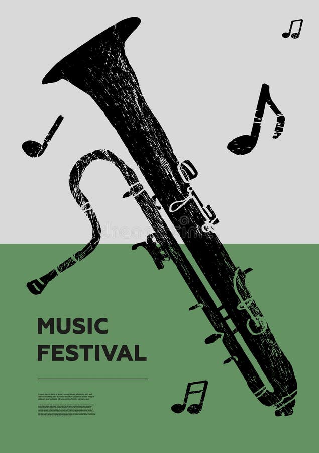 Ophicleide. Music Festival Poster. Stock Illustration - Illustration of ...