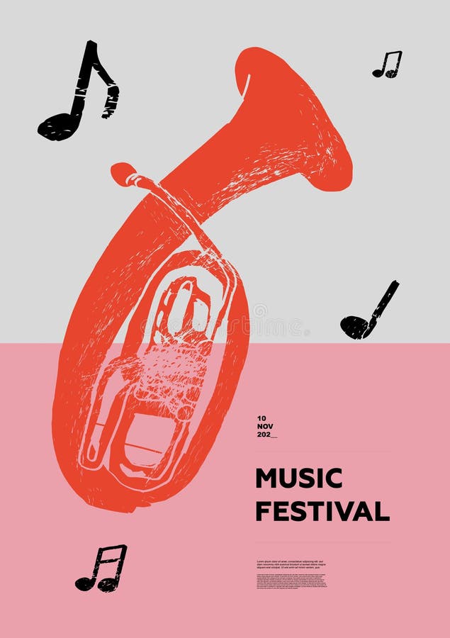 Baritone Horn. Music Festival Poster. Stock Vector - Illustration of ...