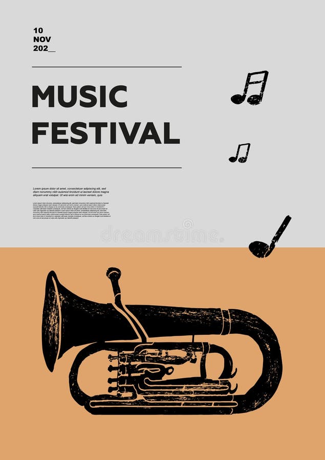 Euphonium. Music Festival Poster. Stock Vector - Illustration of poster ...
