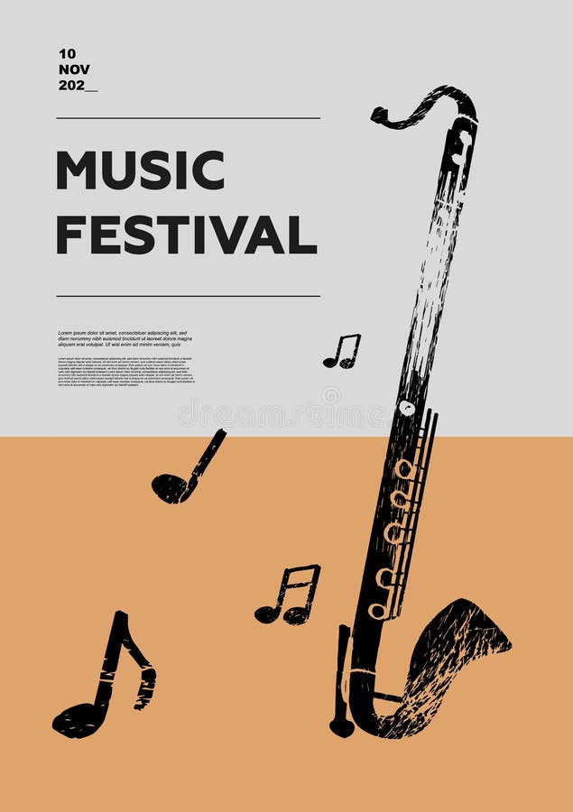 Bass Clarinet Music Festival Poster. Stock Vector - Illustration of ...