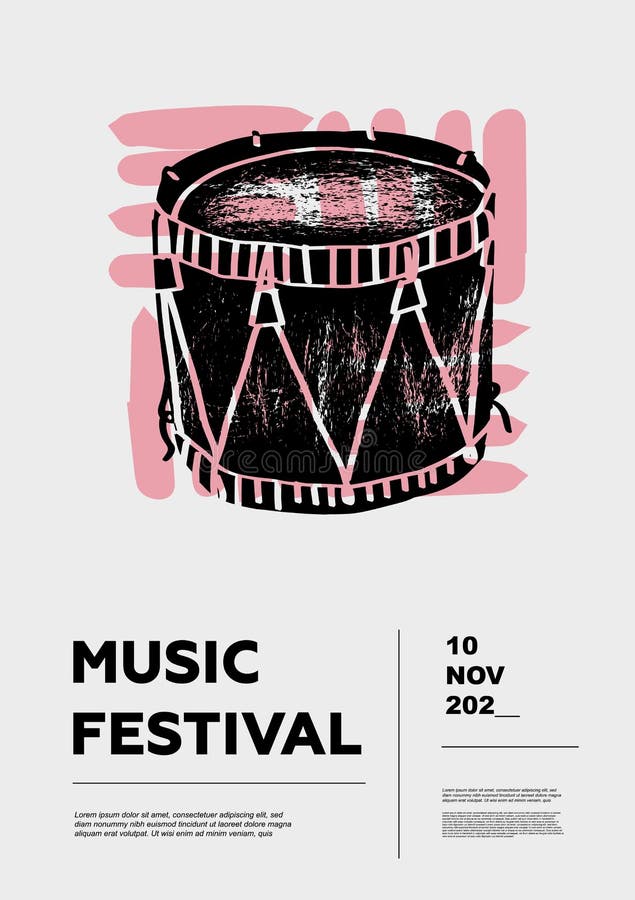 Drum. Music Festival Poster Stock Vector - Illustration of drum ...