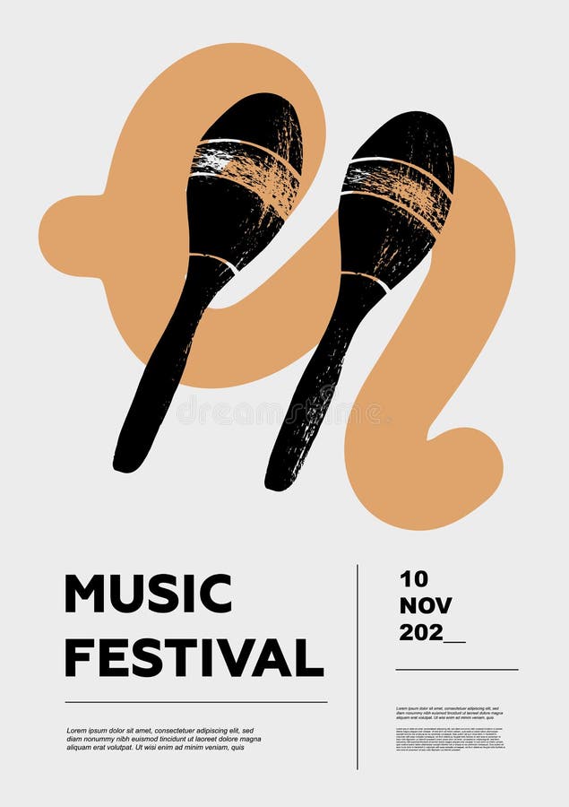 Shaker, Maraca, Chac-chac. Music Festival Poster. Stock Vector ...