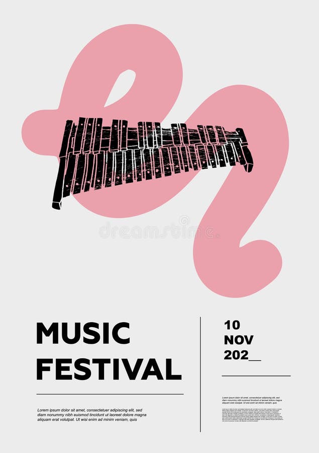 Metallophone. Music Festival Poster. Percussion Musical Instruments ...