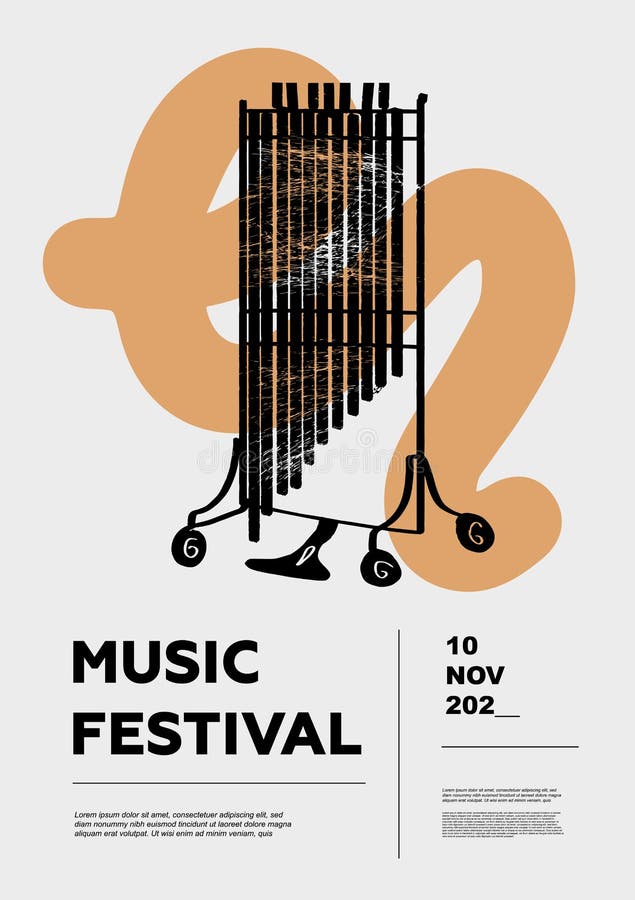 Tubular Bells, Chimes. Music Festival Poster. Stock Vector ...