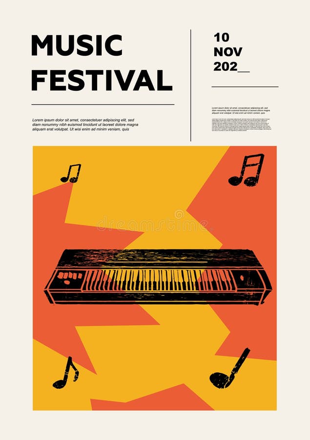 Clavinet, Clav, Synthesizer, Clavi. Music Festival Poster. Keyboard ...