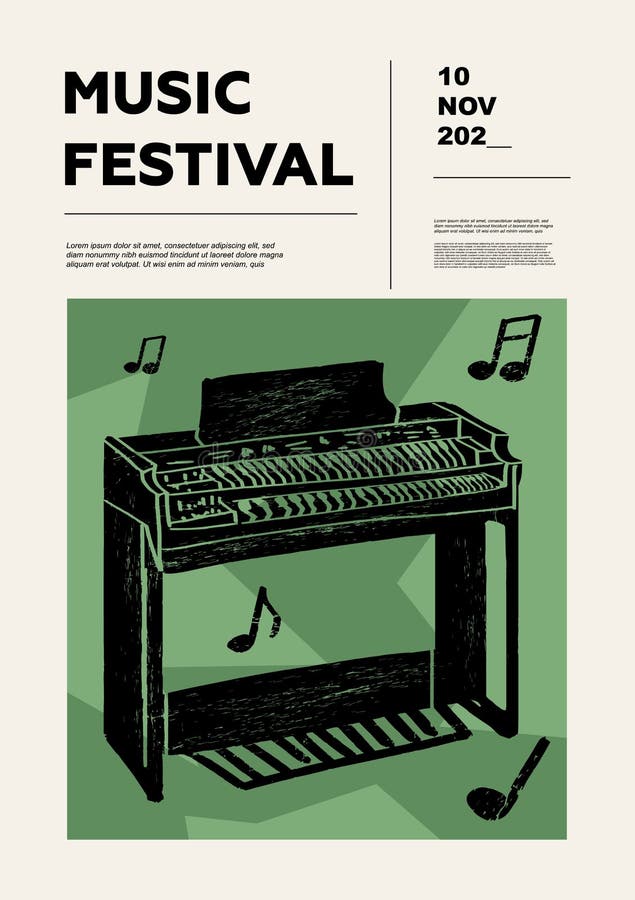 Electric Organ, Electronic Organ. Music Festival Poster. Stock Vector ...
