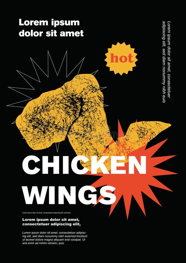 Chicken Wings. Price Tag or Poster Design. Stock Vector - Illustration ...