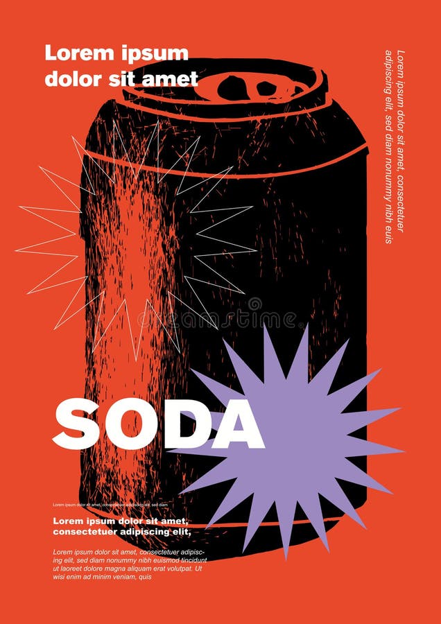 Fast Food, Can Soda. Price Tag or Poster Design. Stock Vector ...