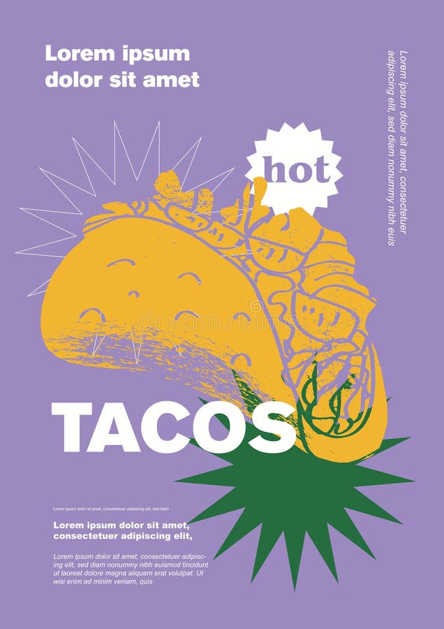 Fast Food, Tacos. Price Tag or Poster Design. Stock Illustration ...