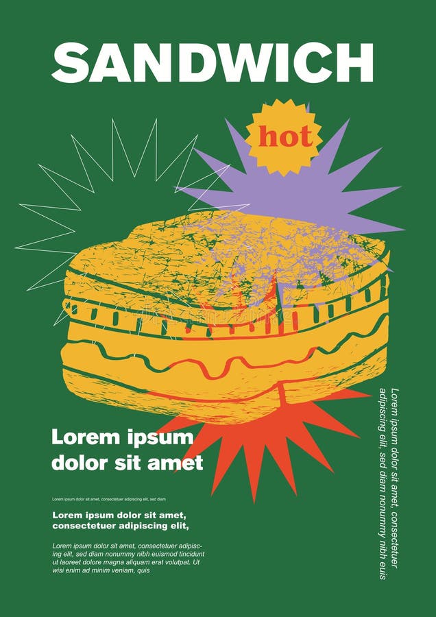 Sandwich. Price Tag or Poster Design. Stock Vector - Illustration of ...