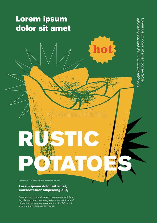 Rustic Potatoes. Price Tag or Poster Design. Stock Illustration ...