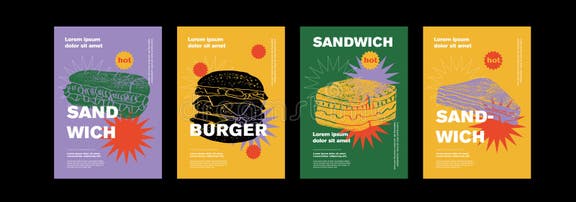 Burger, Sandwiches. Price Tag or Poster Design. Stock Vector ...