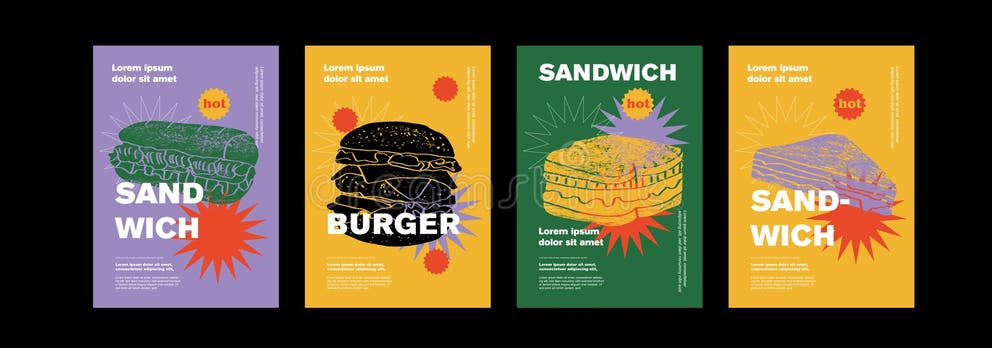 Burger, Sandwiches. Price Tag or Poster Design. Stock Vector ...