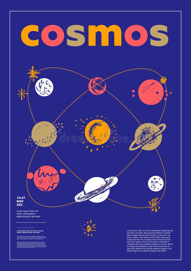 Space, Planets. Poster Design. Stock Vector - Illustration of cosmos ...