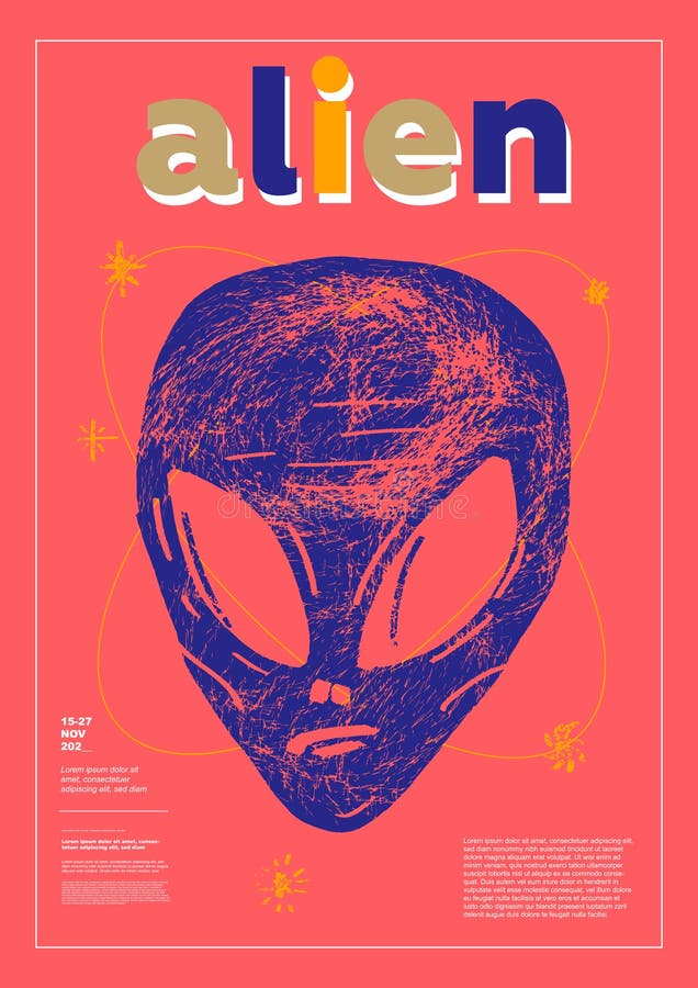 Space, Alien. Poster Design. Stock Vector - Illustration of book ...