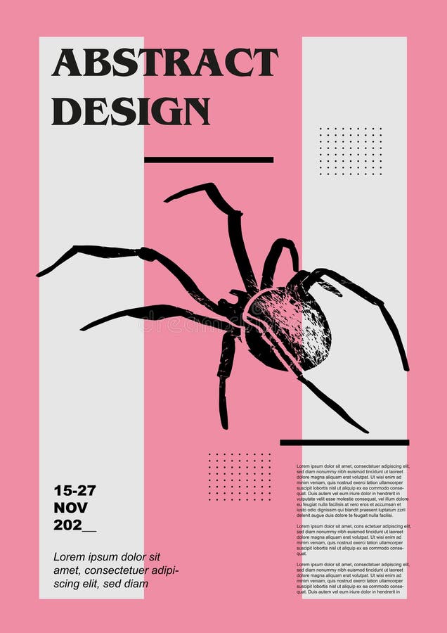 Spider. Vector Poster with Insects. Stock Vector - Illustration of ...